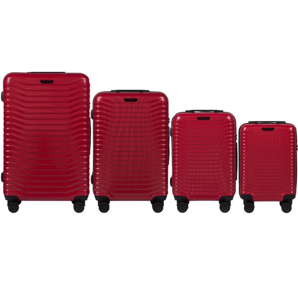 Set trolere 4 piese Wings PC140, policarbonat, cifru TSA, rosu