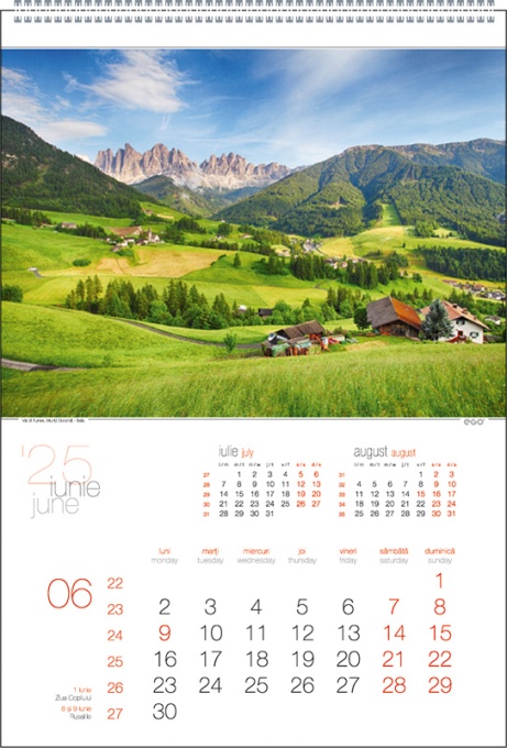 Calendar de perete cu imagini Peisaje pentru personalizare | Materiale ...