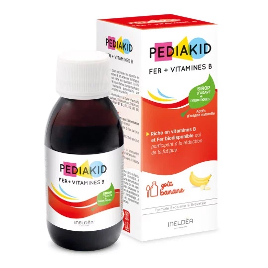 Sirop cu gust de banane Fier+Vitamine B, 125 ml, Pediakid . Proprietăți ...