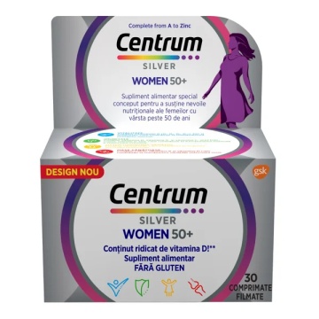 Centrum Silver 50+ pentru femei, 30 comprimate, Gsk
