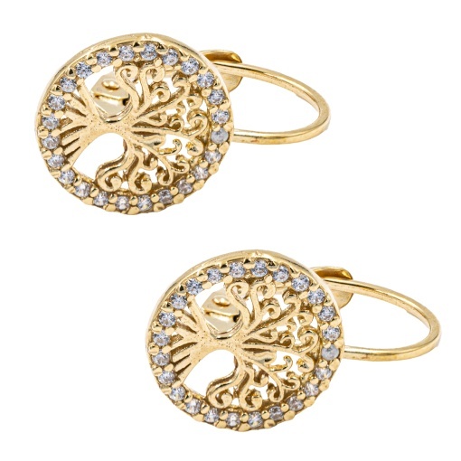 Cercei aur galben 14 K colectie ITALIA model POMUL VIETII