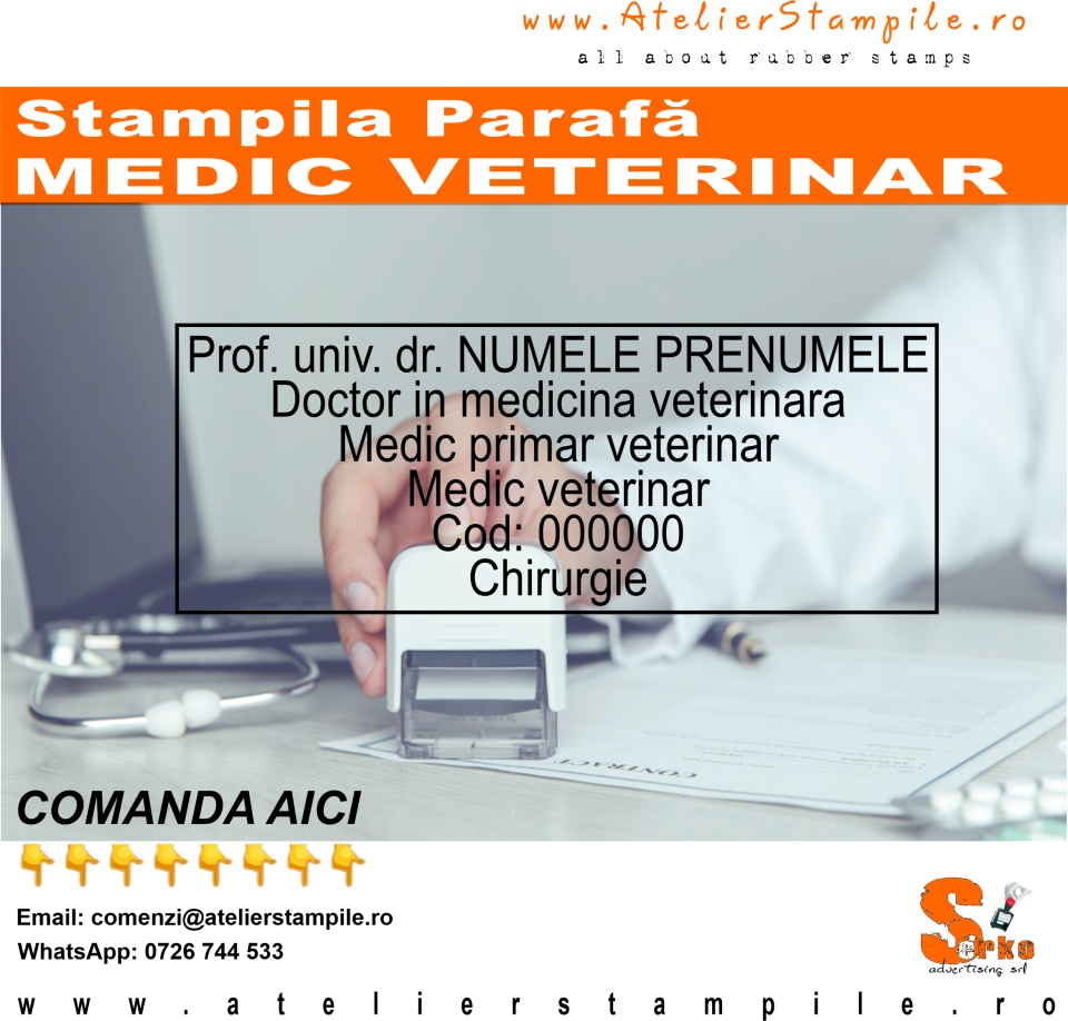 #Stampila Parafa MEDIC VETERINAR