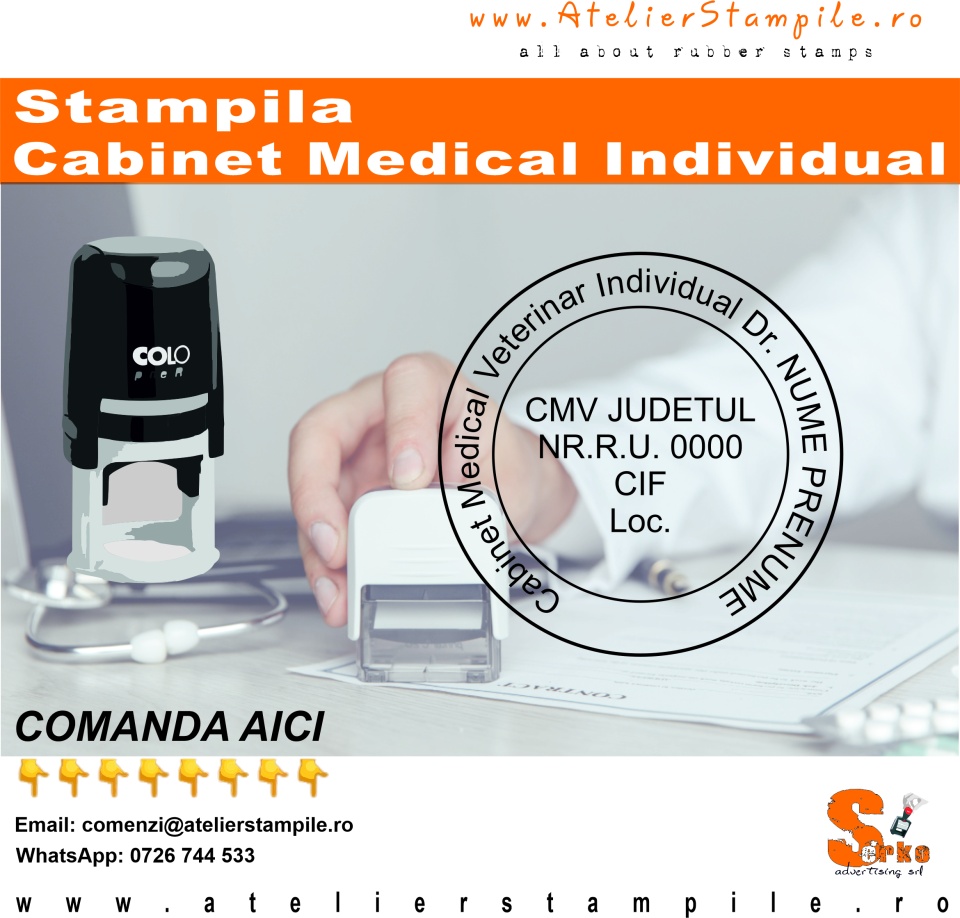 Stampila CABINET MEDICAL VETERINAR INDIVIDUAL