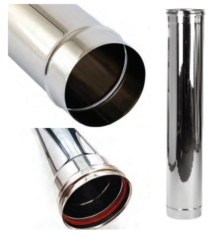 Burlan inox cazan peleti plus garnitura 1 m