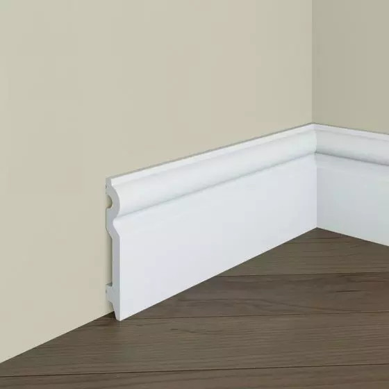 Plinta de podea decorativa Manavi S8 din polimer rigid 9.8x1.5x200 cm