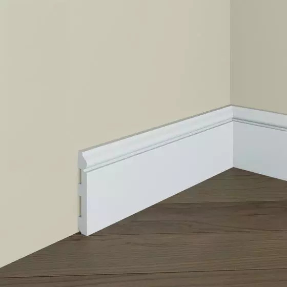 Plinta de podea decorativa Manavi S5 din polimer rigid 8x1.4x200 cm