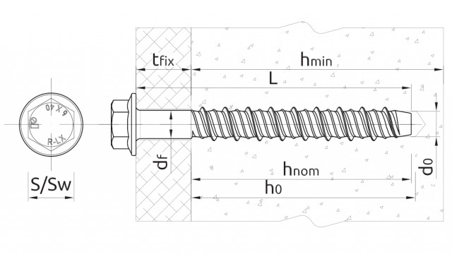 RawlPlug R-LX-HF-ZP - surub cap hexagonal si saiba integrata