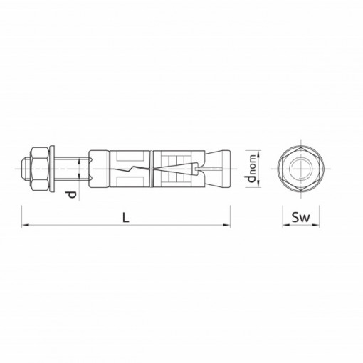 RawlPlug R-RBP RAWLBOLT - ancora cu filet exterior