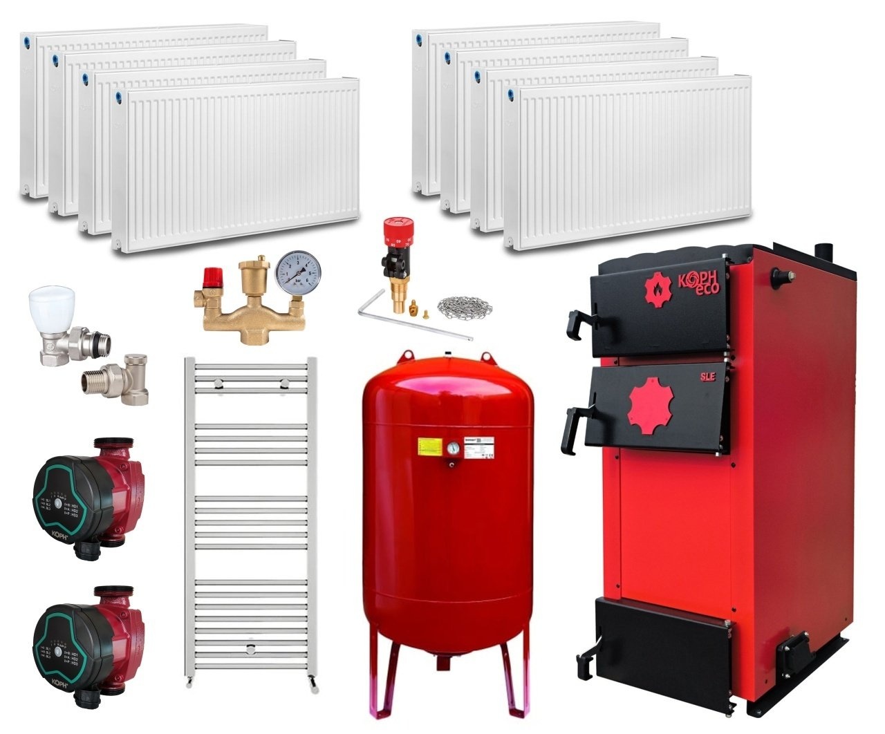 Pachet centrala/cazan pe lemn KOPH ECO 35 kW, cu ardere standard, 210 ...