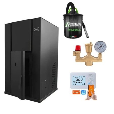Pachet centrala peleti KOPH PM 35 KW, 230 mp, buncar peleti 80 kg ...