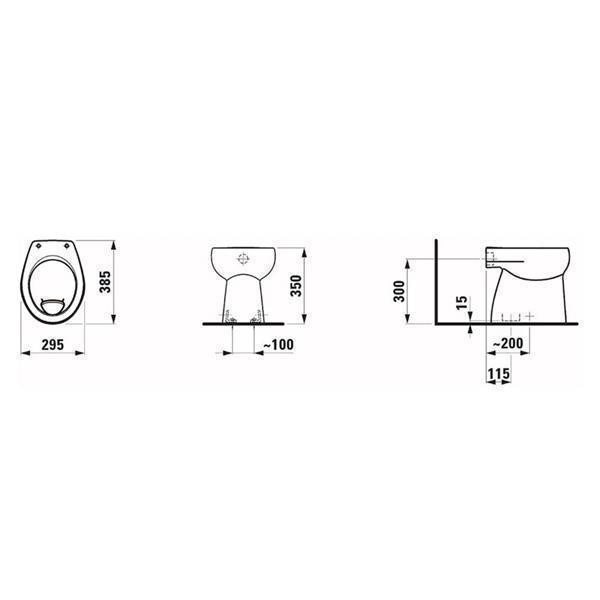 Laufen, Kids, vas WC stativ, pentru copii, cu iesire verticala la ...