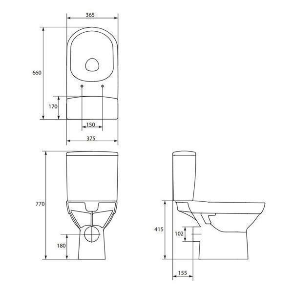 Vas WC compact Cersanit, City, cu capac antibacterian soft-close, alb ...