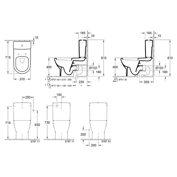Vas WC stativ Villeroy & Boch, Architectura, alb la pretul de 1859.22 ...