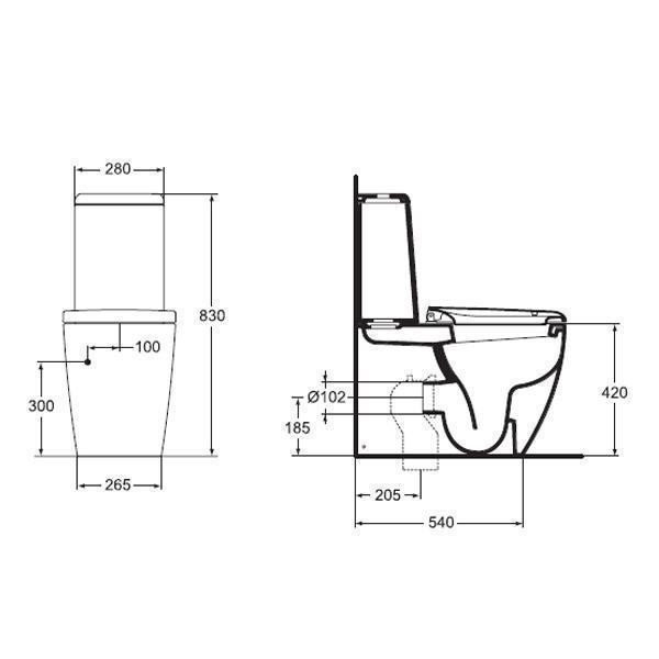 SET Ideal Standard, Ventuno, vas wc monobloc, lipit de perete + capac ...