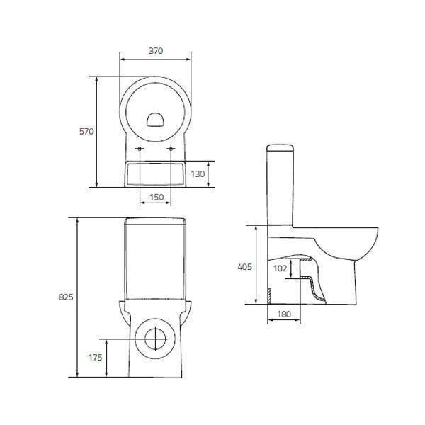 Cersanit, Nano, Set vas wc compact + capac duroplast antibacterian cu ...