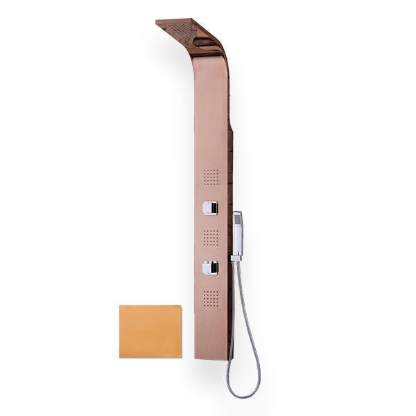 Panel dus Mediterraneo, Gold, cu hidromasaj, inox finisaj gold, 165 x ...