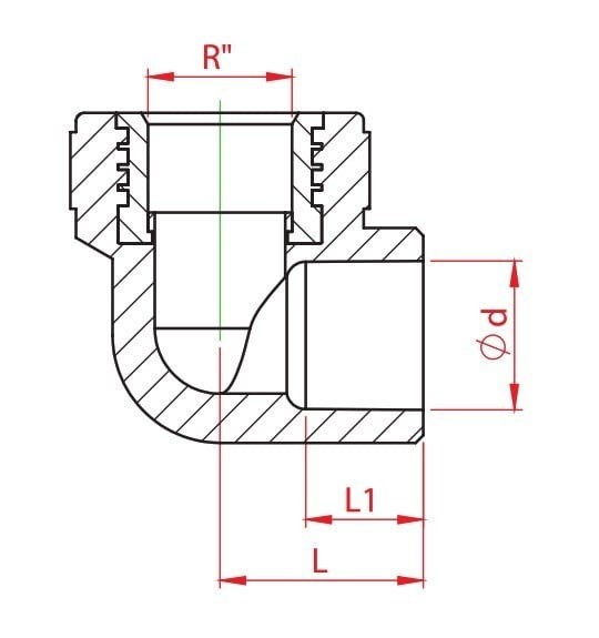 Cot teava PPR alb, Ø 32mm - 1I, 90 grade, PN25