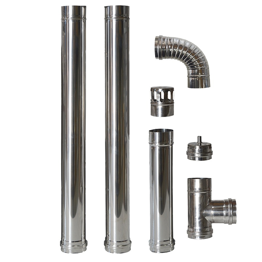 Kit coș de fum inox Termax Ø80 mm interior pentru centrale pe peleți