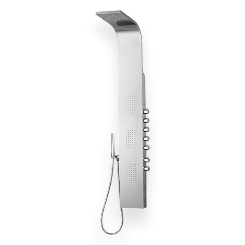 Panel dus Alicante cu hidromasaj, 165 cm, inox mat