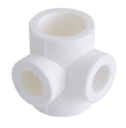 Cot triaxial teava PPR alb, Ø20, 90 grade, PN25