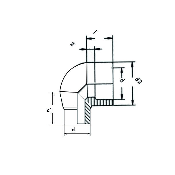 Cot teava PPR, Ø 32 mm, 90 grade, MF, PN25, verde