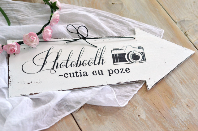 Semn decorativ sageata nunta "Photobooth"