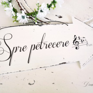 Semn sageata nunta "Spre petrecere"