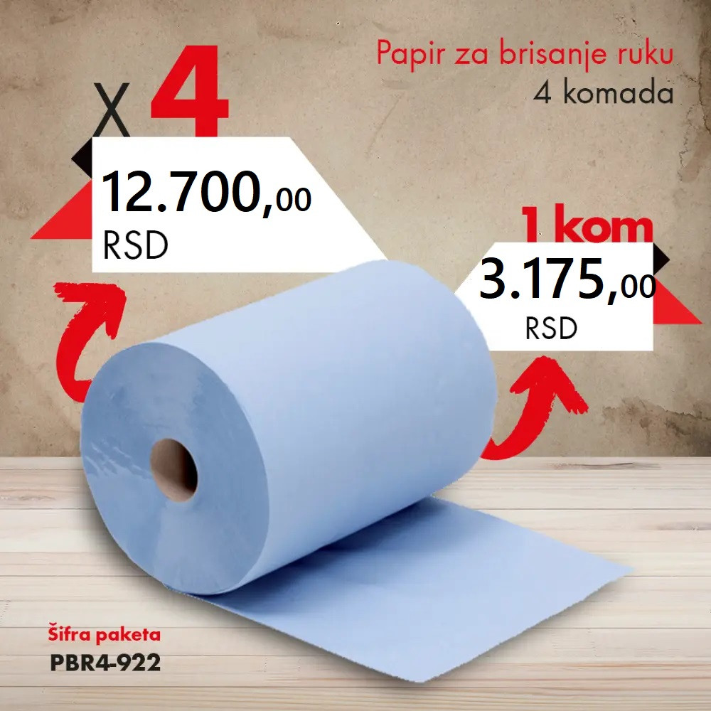 4x Papir za brisanje ruku