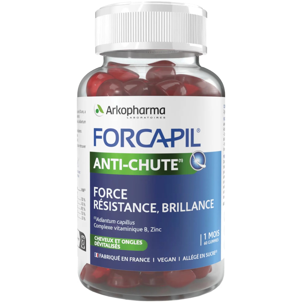 Forcapil jeleuri impotriva caderii parului, 60 bucati, Arkopharma