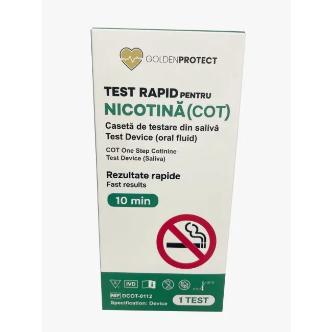 Test rapid de depistare a consumului de Nicotina (COT), 1 test, Golden ...