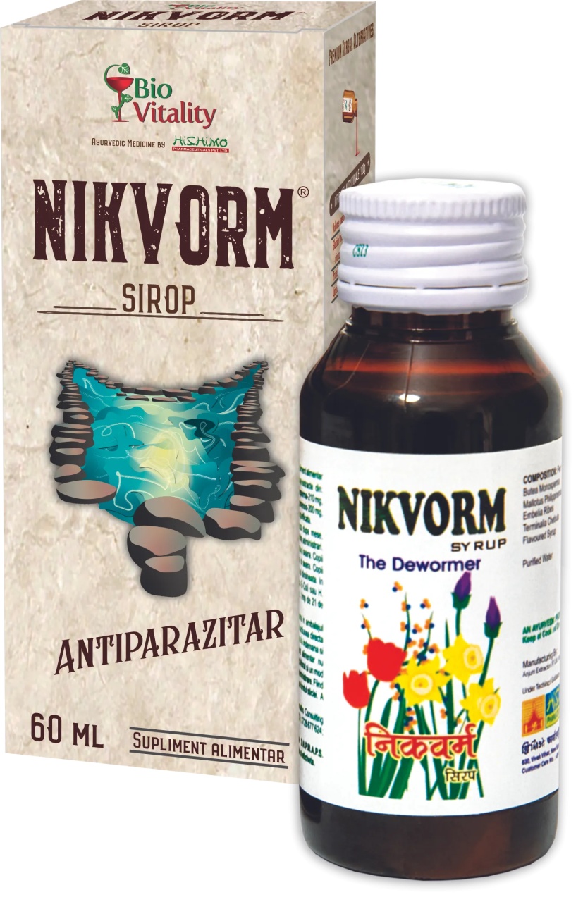 Nikvorm sirop pentru eliminarea parazitilor intestinali, 60 ml, Bio ...