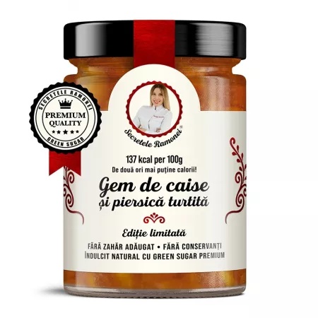Gem caise si piersica turtita fara zahar, 350g, Remedia
