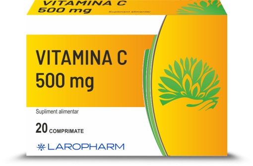 Vitamina C+ 500 mg, 20 comprimate, Laropharm