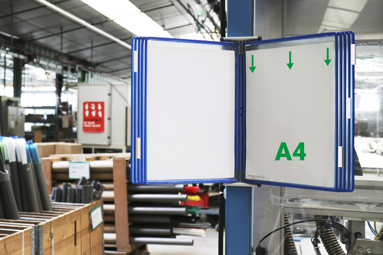 Stalak zidni čelični sa 10 plavih ramova A4 Tarifold-Djois Tarifold