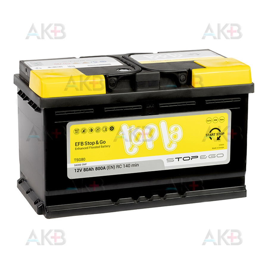 Akumulator 80Ah 800A 112080 Topla EFB Stop & Go