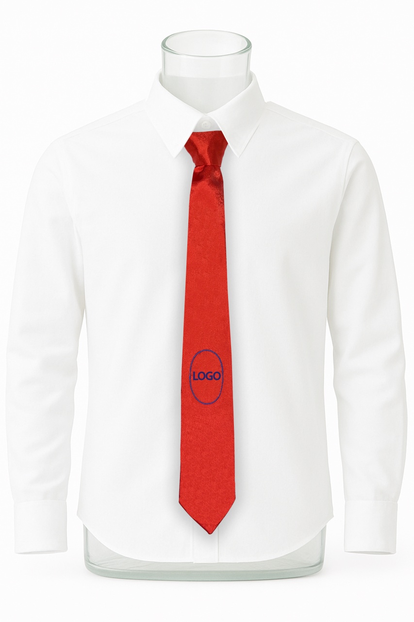 Cravata cu logo brodat