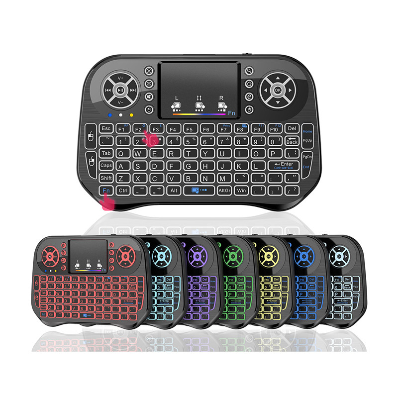 Mini Tastatura Wireless I10, USB 2.4GHz, Bluetooth, Touchpad, Negru