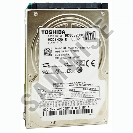 Hard disk 80GB Laptop, Notebook, Toshiba MK8052GSX, SATA, Buffer 8MB