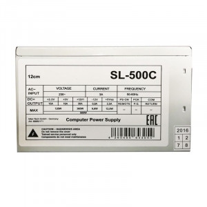 Sursa Inter-Tech SL-500C, 500 W, 120 mm, ATX, 2x SATA, 2x Molex