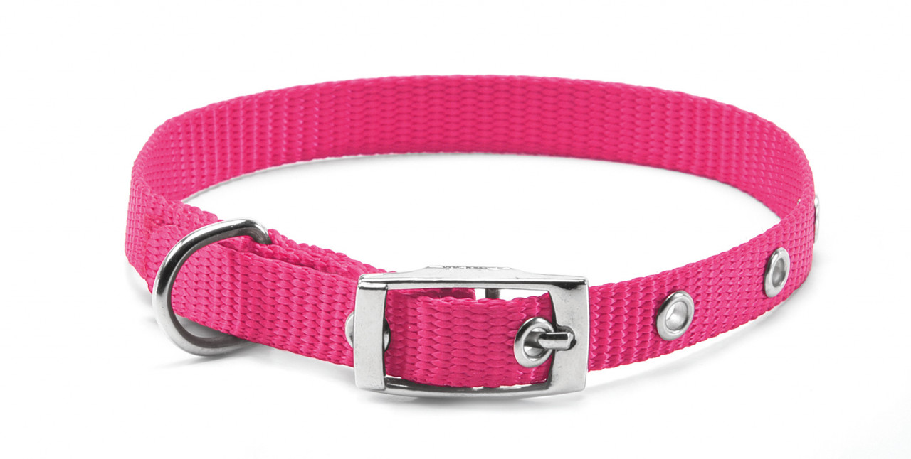 Zgarda reglabila, catarama metalica - 1cmx30cm - Roz