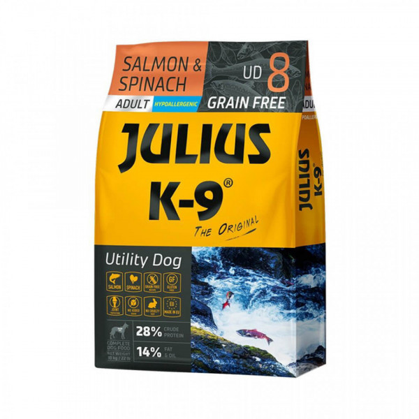 Julius K9 Adult Utility Dog - Hrana uscata super-premium, hipoalergenica - Somon si Spanac - 3kg