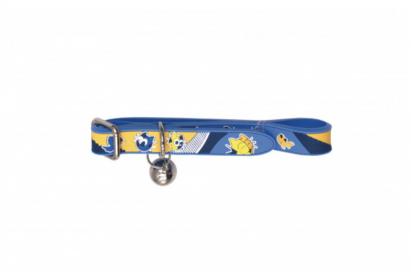 Zgarda pisici, cauciuc - Albastru