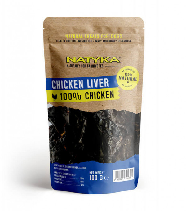 Recompense 100 % naturale - Ficat de pui 100 gr - Natyka